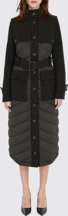 Patrizia Pepe Manteau matelass&eacute; en m&eacute;lange de laine avec col montant et ceinture