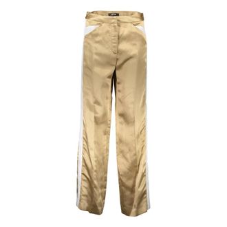 Just Cavalli Femme, Pantalons, Jaune, Taille: 34 FR Pantalon Femme Dor&eacute; D&eacute;tails Contrastants