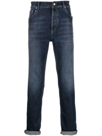 Brunello Cucinelli jean à taille mi-haute - Bleu