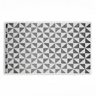 Stupell Industries Mediterrane Quadrate, geometrischer Druck, Plüsch-Badezimmer-Fußmatte, Design von Erin Marie, 30 x 0,8 x 18 cm