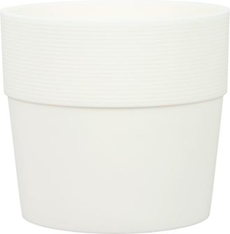Scheurich Groove 21, Blumentopf/Pflanzkübel, rund, Farbe: Bianco, hergestellt mit recyceltem Kunststoff, 8 Jahre Garantie, für den Innenbereich