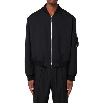 Jil Sander Mens Black Polyester Bomber Clothing