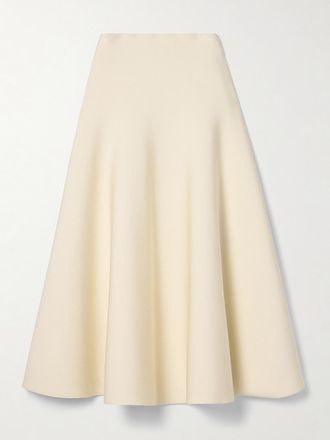 The Row Jupe Midi En Mailles Stretch Harley - &Eacute;cru