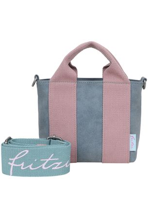 Fritzi Aus Preu&szlig;en Fritzi Bini Jive Blue Rosini Crossbody Handtasche Klein - Vegan Lederimitat Look, breiter verstellbarer Webbing-Schultergurt, Rei&szlig;verschluss, Kurzgrif