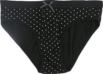 Generic Lot de Culotte Femme Taille Haute Femme Femme Coton Basique sous-Vêtements Bikini Polka Culotte Culottes Femmes Dim (Black, XXL)