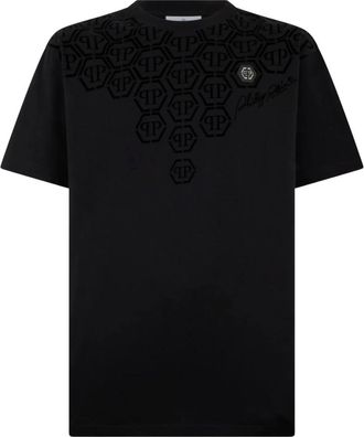 Philipp Plein Homme, Tops, Noir, Taille: 2XL T-shirt avec logo