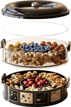 Generico Snacks f&uuml;r Erwachsene, doppellagiges drehbares Design mit 6 Unterteilungen und breiter &Ouml;ffnung, wiederverwendbar, f&uuml;r Familie, Freunde, Studenten, Erw