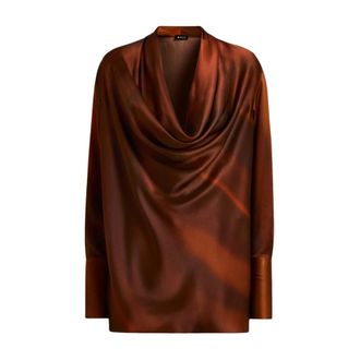 Kiton Seidenbedrucktes Hemd - - Blouses & Shirts - Damen - Braun - L
