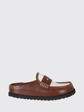 Birkenstock Mules 1774 Naples en cuir huil&eacute; et toile bicolore