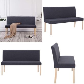 vidaXL Vidaxl - Sitzbank 139,5 cm Dunkelgrau Polyester - Wohnzimmerbank - Kiefernholzb&auml;nkchen - Grau Sofa - Polstersofa - Wohnzimmerm&ouml;beln - Home & Living