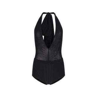 The Attico Body Tulle Stretch - - Tops - Damen - Schwarzk - S