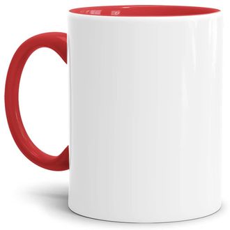 Tassendruck Sublimationstassen ohne Druck aus hochwertiger Keramik - Einzeln oder im Set - 36er Set Innen & Henkel Rot, 300ml