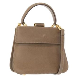 Ferragamo Pre-owned Leder Umh&auml;ngetasche - - Pre-owned - Damen - Beige - ONE SIZE