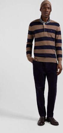 Eden Park Pull Col Maillot Cercl&eacute; En Coton Et Cachemire Marron Coupe Regular