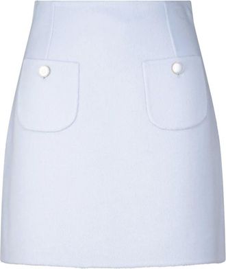 Riani Femme, Jupes, Bleu, Taille: 44 FR Mini-jupe structurée en mélange de laine