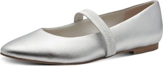 Marco Tozzi Damen Ballerinas mit Riemen Spitz, Silber (Silver), 38 EU