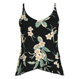 Lands End Tankinitop mit Tulpensaum chlorresistent, Damen, Gr&ouml;&szlig;e:32-34 regular, Schwarz, Nylon-Mischung, by Lands End