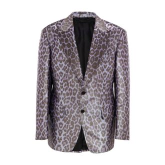 Tom Ford Gl&auml;nzender- einreihiger Blazer - - Jackets - Herren - Lila - L