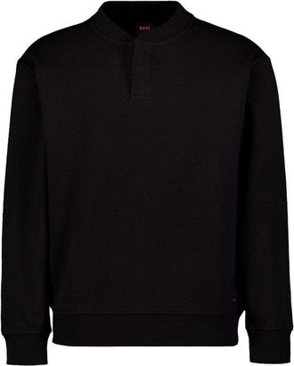 Boss Orange by Hugo Boss BOSS Orange Herren Pullover schwarz Baumwolle unifarben