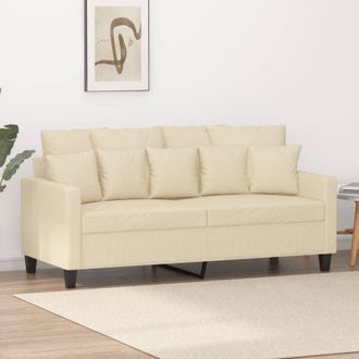 vidaXL 2-Sitzer-Sofa Creme 140 cm Stoff Vidaxl
