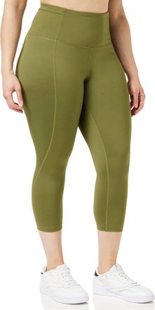 Amazon Essentials Damen Sculpt-Leggings mit hoher Taille in Capri-Länge von Build Your Own Studio (zuvor Core 10), Dunkles Olivgrün, XL Große Größen