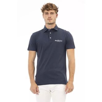 Baldinini Homme, Tops, Bleu, Taille: 3XL Polo Bleu Tendance avec Logo Brod&eacute;