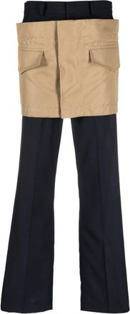 sacai pantalon &agrave; taille basse - Noir