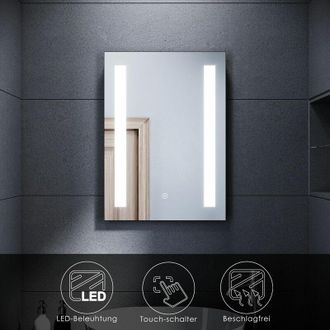 Sonni Badspiegel LED Beleuchtung Badezimmerspiegel mit led Wandspiegel,50x70cm,Touch,Beschlagfrei,kaltwei&szlig;,IP44