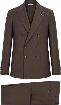 Manuel Ritz Homme, Costumes, Brun, Taille: S Double Breasted Suit