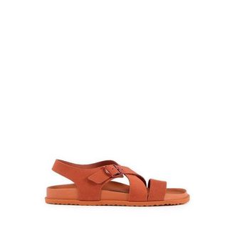 Geox Sandales plates en cuir su&eacute;d&eacute;
