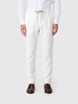 Eleventy Pantalon slim fit en velours c&ocirc;tel&eacute; avec cordon de serrage et pinces