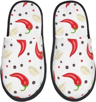 Generic Pantoufles Piment Ail Peluche Slippers Lavables Chaussons DInt&eacute;rieur Pour Chambre Voyage Automne L