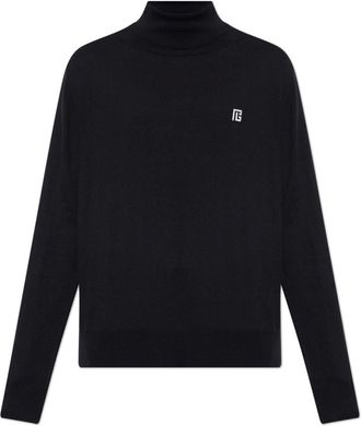 Balmain Homme, Pulls, Bleu, Taille: XL Col roul&eacute; avec logo