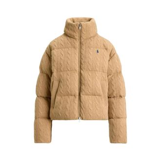 Ralph Lauren Gesteppte Jacke aus Woll-Kaschmir-Zopfstrick - - Jackets - Damen - Braun - M