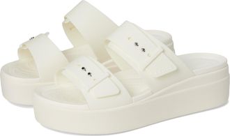 Crocs Damen Brooklyn Buckle Low Wedge Sandal, Chalk, 34/35 EU