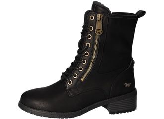 Mustang Jeans Damen Stiefelette Warmer Schn&uuml;rboot mit Rei&szlig;verschluss 1402-601, Gr&ouml;&szlig;e:37 EU, Farbe:Schwarz