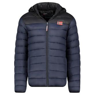 Geographical Norway Amigoclerc Men Hood Marine Xl - Doudoune Chaude Matelassee Homme Automne Hiver - Veste Manteau Chaud - Blouson Coupe Vent Manches Longues Rembourrage 