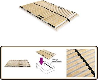 vidaXL Lattenrost mit 28 Latten 7 Zonen 100x200 cm - Lattenrost - Holzrahmen - Birkenholz - Buchenholz - Lattenrost 100x200