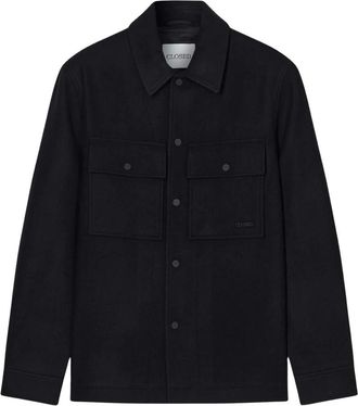 Closed Overshirt aus Schurwolle - - Jackets - Herren - Schwarzk - XL