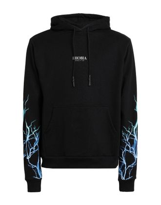 Phobia Archive BLACK HOODIE WITH BLUE AND LIGHTBLUE LIGHTNING