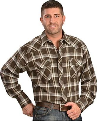 Wrangler Mens Western Flannel Shirt Lightweight, Assorted Plaid, XX-Large