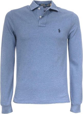 Ralph Lauren Homme, Tops, Bleu, Taille: M Polo &agrave; Manches Longues