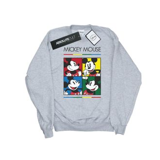 Disney Mickey Mouse Square Colour Sweatshirt f&uuml;r Damen (Grau)