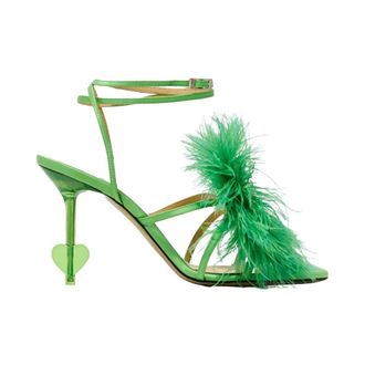 Mach & Mach Gr&uuml;ne Sandalen mit hohem Absatz und dekorativem Absatz - - Shoes - Damen - Gr&uuml;n - 37 1/2 EU