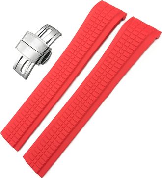 Generic LXGGUC Für 5164A 5167A Uhrenarmband mit Schmetterlingsschnalle, buntes Fluorkautschuk, 21 mm Uhrenarmbänder