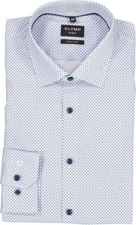 Olymp Herren Hemd blau gemustert Slim Fit