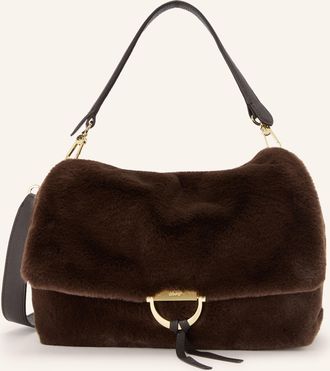 Abro Abro Schultertasche Temi Large Aus Kunstfell braun