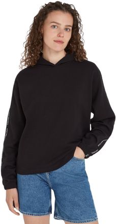 Calvin Klein Jeans Damen Hoodie mit Kapuze, Schwarz (Ck Black), XS