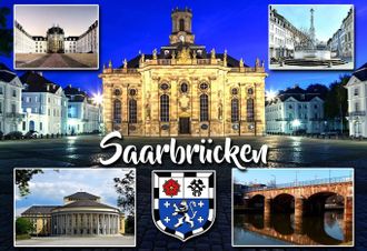 Generic Saarbr&uuml;cken Foto Magnet Staatstheater St.Johanner Markt Schloss Ludwigskirche