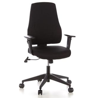 hjh OFFICE 608100 Bürostuhl PRO-TEC 100 Stoff Schwarz Drehstuhl ergonomisch mit Verstellbarer Arm- & Rückenlehne